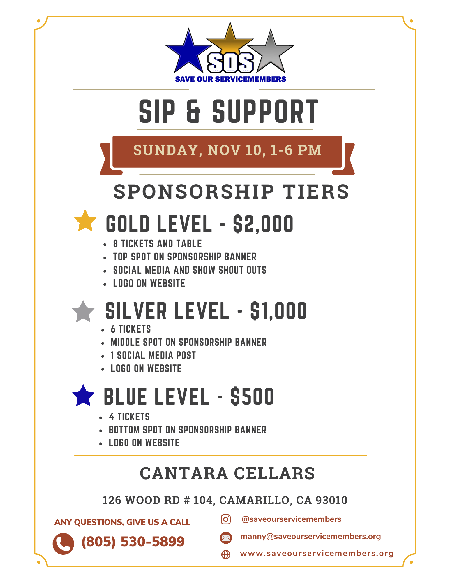 2024 Sip & Support - Save Our Servicemembers